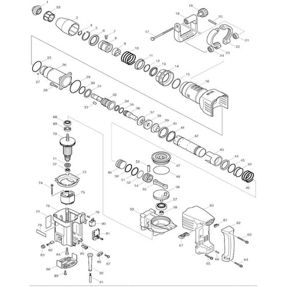 Makita HM1202C - Demolition Hammer - Power Tool Diagram | GHS