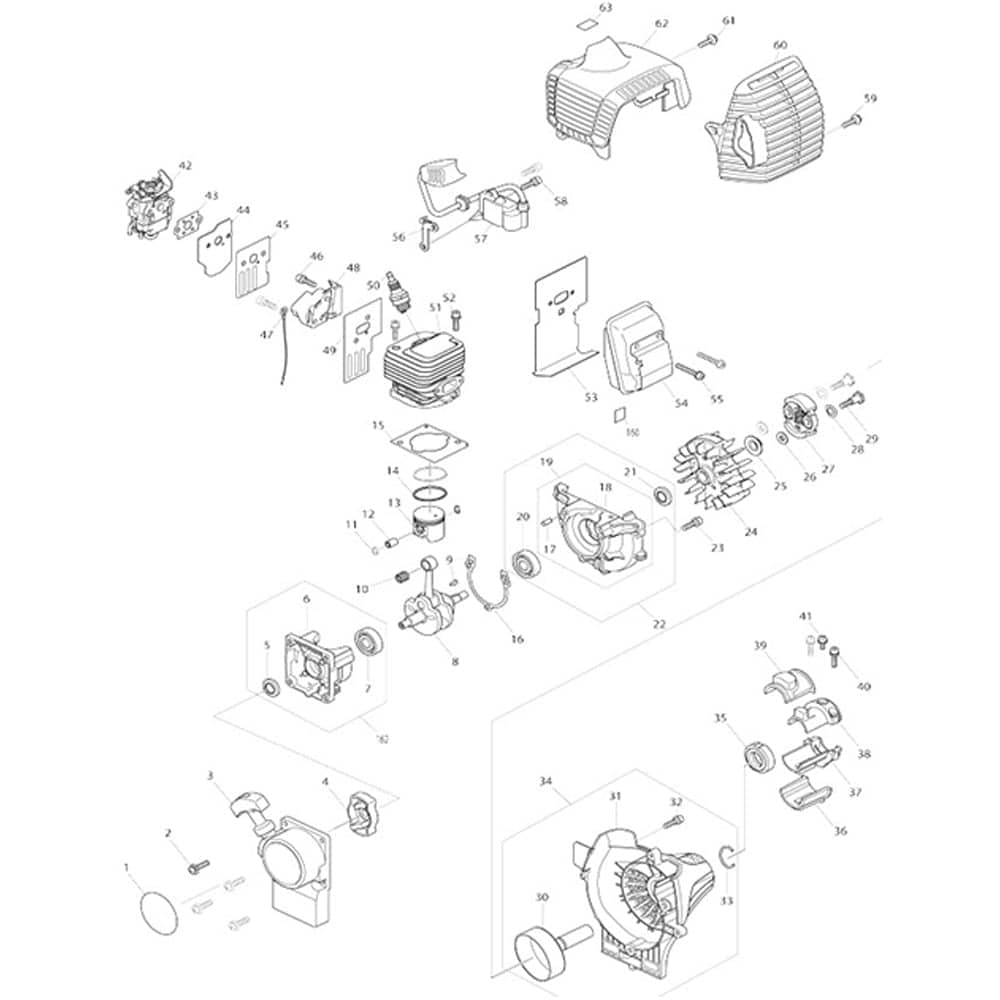 Makita ER2600L - Petrol String Trimmer - Assembly Diagram | GHS