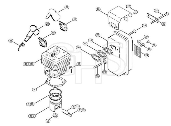 Genuine Stihl TS350 / B - Cylinder | GHS