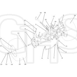 APACHE 92 4x4 EVO - 2019 - Oleo-Mac Ride On Mower Front axle Diagram | GHS