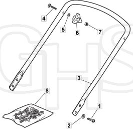 HP454 - 2016-2018 - 299024643/BQ - Mountfield Rotary Mower Lower Handle ...