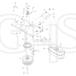 Husqvarna M-Zt61 - Engine Mounting With Guards & Muffler | GHS