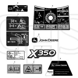 John Deere X350 - PC12707 - Labels - ST841859 | GHS