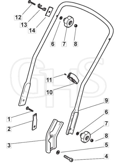M43 PD - 2007 - 292502143/MO7 - Mountfield Rotary Mower Lower Handle ...