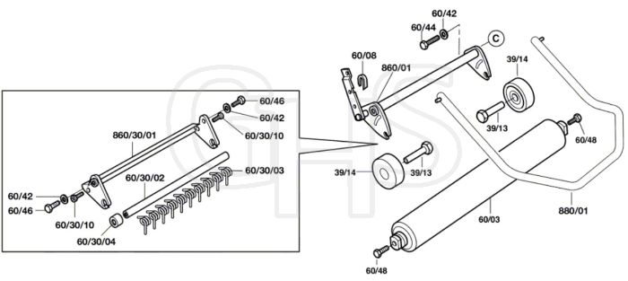 Atco Windsor 14S - 3616C14A70 - Front Roller Assembly | GHS