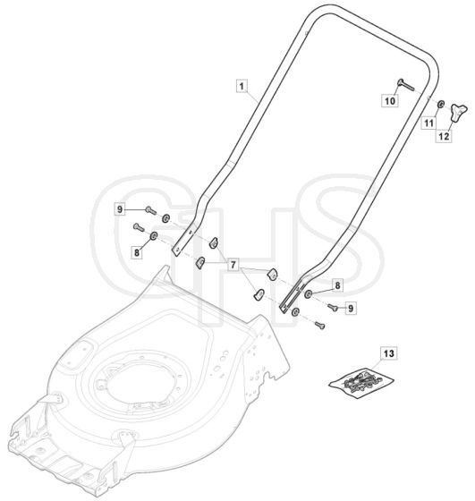HP42 - 2019-2022 - 2L0431048/M19 - Mountfield Lower Handle Diagram | GHS