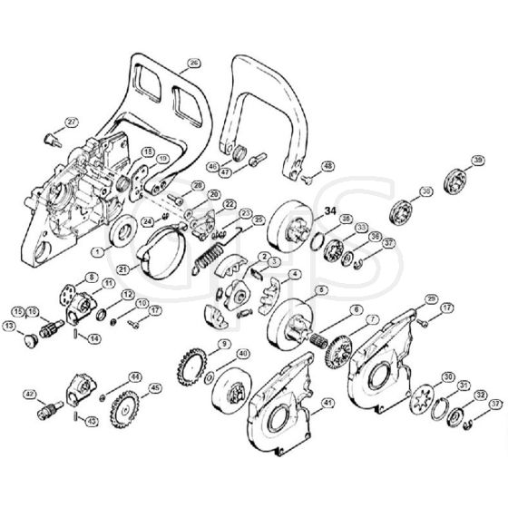 Genuine Stihl 028 WB / G - Oil pump, Chain brake | GHS