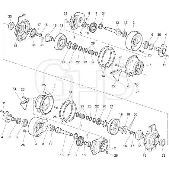 150 MS - Bertolini Sickle Bar Mower Gears (Reduction gear) Diagram | GHS