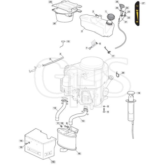 1638H Twin - 2019 - 2T2610683/M19 - Mountfield Ride On Mower Engine ...