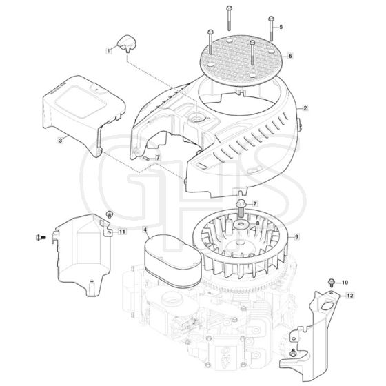 1638H Twin - 2021 - 2T2630483/M21 - Mountfield Ride On Mower Fan Cover ...