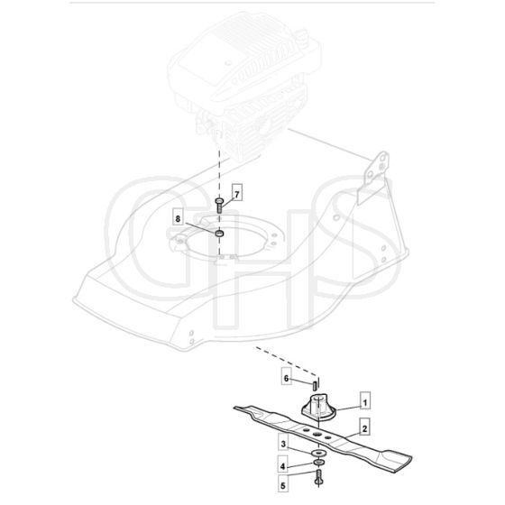 420 HP - 2008 - 294434123/UM8 - Mountfield Rotary Mower Blade Diagram | GHS