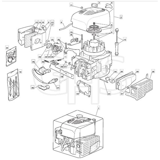 45 - 2005 - 24-3434-71 - Mountfield Rotary Mower SV150 Engine Diagram | GHS