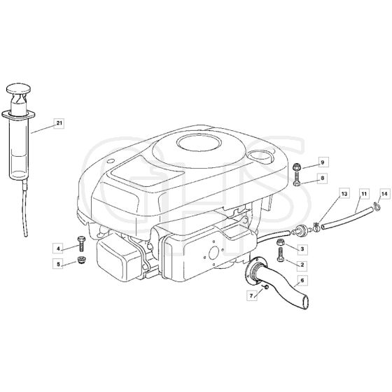 625M - 2004 - 13-2659-14 - Mountfield Ride On Mower Engine Diagram | GHS