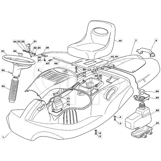 725M - 2002 - 13-2657-12 - Mountfield Ride On Mower Body Diagram | GHS