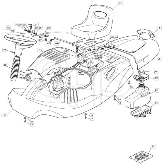 725M - 2004 - 13-2657-14 - Mountfield Ride On Mower Body Diagram | GHS