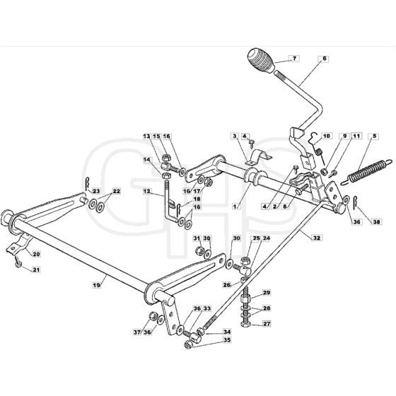 725M - 2005 - 13-2657-15 - Mountfield Ride On Mower Deck Lifting ...