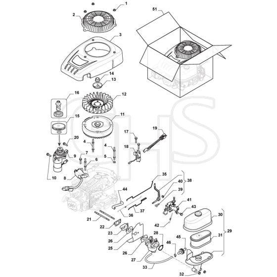 827M - 2016-2022 - 2T0050483/M16 - Mountfield Ride On Mower Engine Assy ...