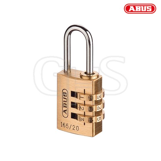 ABUS 165/20 20mm Solid Brass Body Combination Padlock (3-Digit) Carded ...