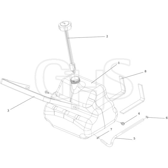 APACHE 92 4x4 EVO - 2017 - Oleo-Mac Ride On Mower Tank Diagram | GHS