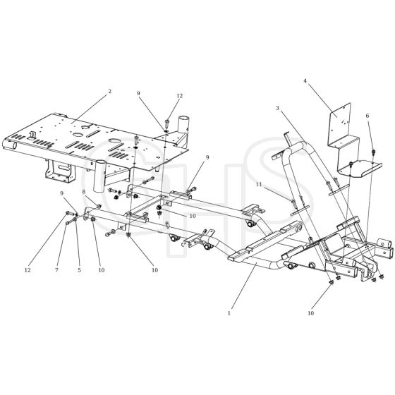 APACHE 92 4x4 EVO - 2022 - Oleo-Mac Ride On Mower Frame Diagram | GHS