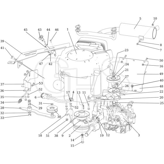 APACHE 92 4x4 EVO - 2024 - Oleo-Mac Ride On Mower Engine Diagram | GHS