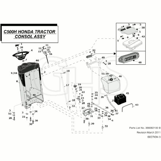 Countax C500H Honda Engine - From 01-01-2011 To 31-12-2011 - 3 Console ...