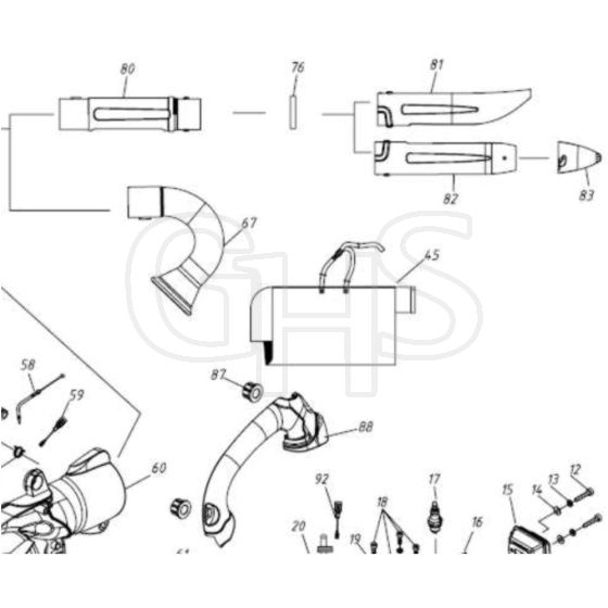 Cobra BV26C - Blower Vac Main Diagram | GHS