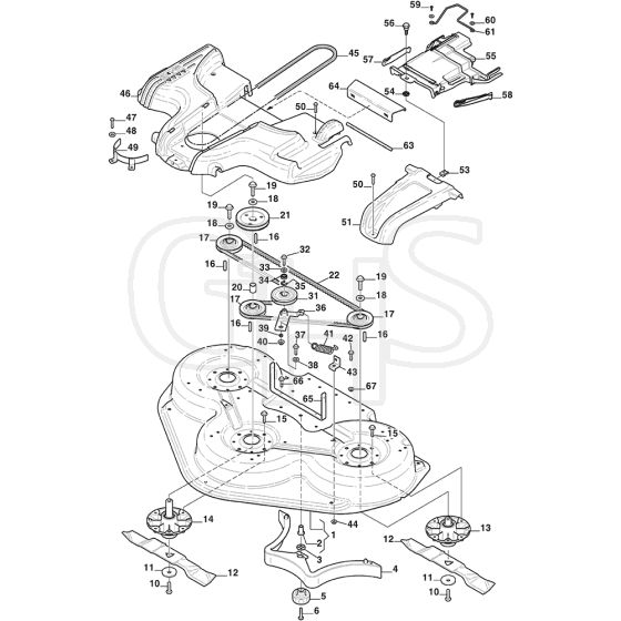 COMBI 125 PRO EL - 2015 - 13-2941-44 - Stiga Front Mower Cutting Deck ...