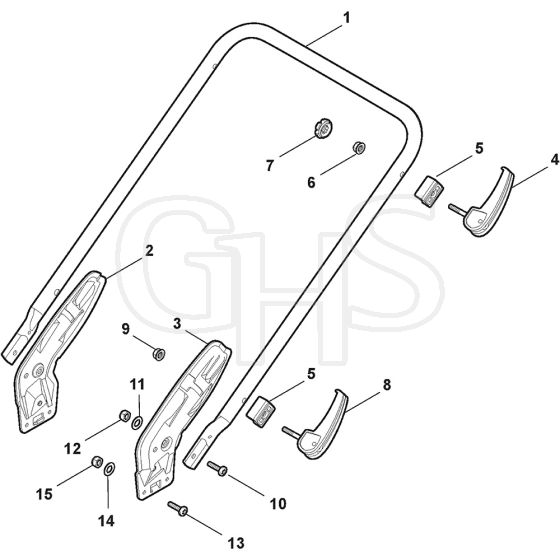 COMBI 48 SQ BW H - 2010 - 299486834/S10 - Stiga Rotary Mower Handle ...