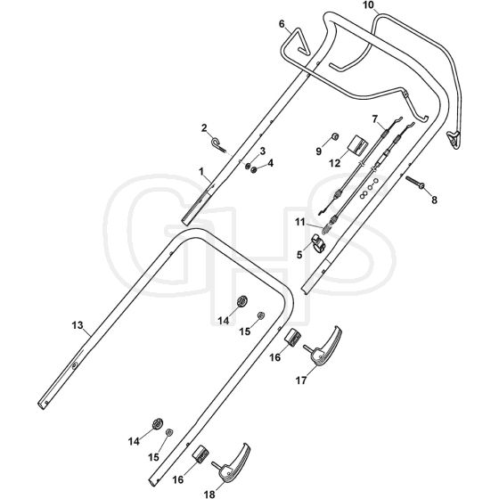 COMBI 50 SQ H - 2024-2025 - 294502838/ST1 - Stiga Rotary Mower Handle ...