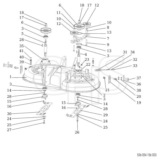 EF 92/13H - 2019 - Efco Ride On Mower Mowing Deck Diagram | GHS