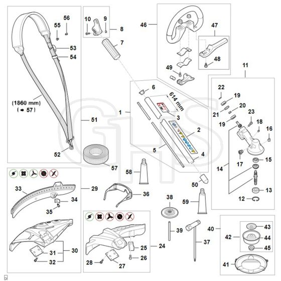 Stihl FSA200.0 R - Drive Tube Assembly, Gear Head, Deflector - Parts ...