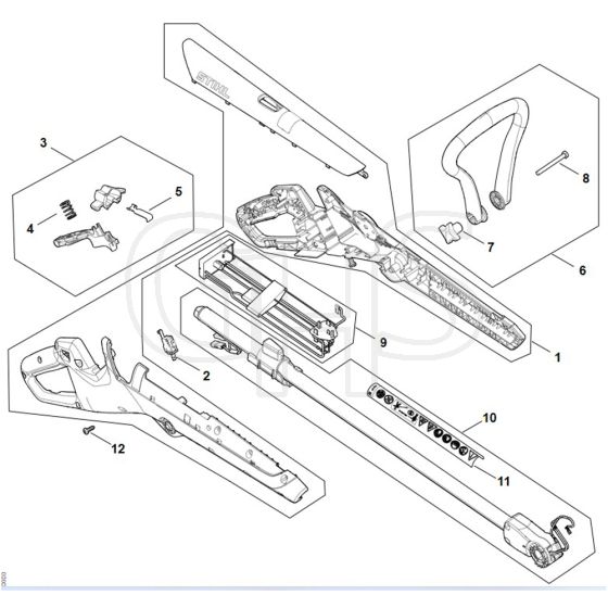 Stihl FSA30.0 - Handle Housing, Drive Tube Assembly - Parts Diagram | GHS