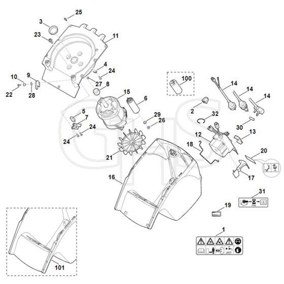 Viking GE 355 - Housing, Electric Motor - Parts Diagram | GHS