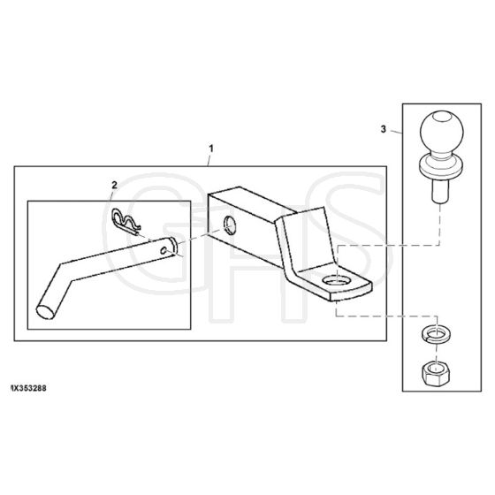 John Deere HPX615E - PC16096 - Drawbar - ST1009083 | GHS