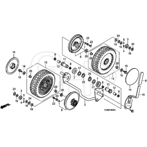 Honda HRB425C - SXE/A - MZCF 8500001-9999999 Rear Wheel Diagram | GHS