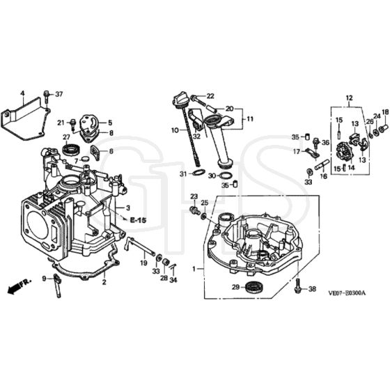 Honda HRB475K3 - QME - MZAZ 8300001-9999999 Cylinder Barrel/Oil Pan ...