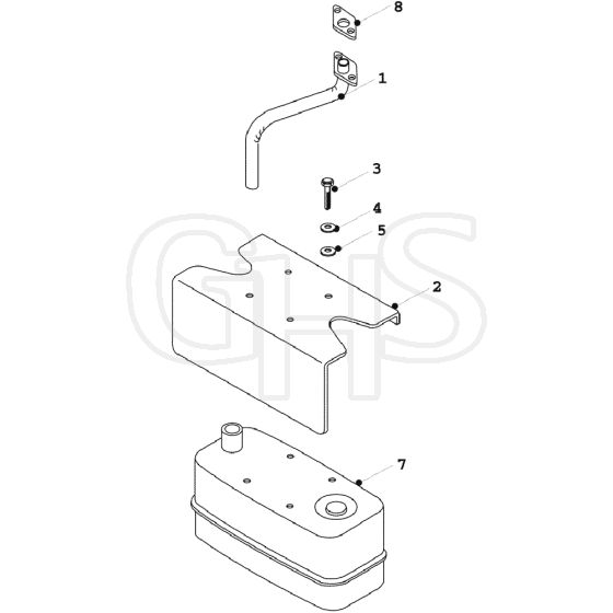 Countax K12.5 K14 (Single) - - 17 K15He Exhaust System (Kohler) | GHS