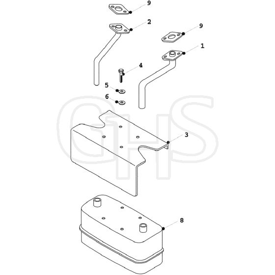Countax K12.5 K15 - - 16 Twin Cylinder Exhaust System | GHS