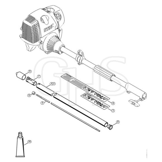 Genuine Stihl KB-KM / A - KB-KM Drive tube assembly | GHS