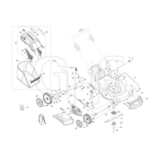 LRI 548 P - - Efco Rotary Mower Frame Diagram | GHS