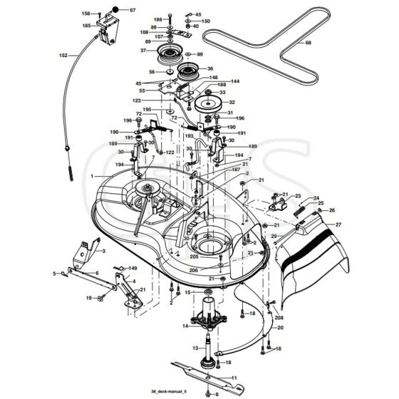 McCulloch M11597 - 96011023400 - 2007-08 - Mower Deck - Cutting Deck ...