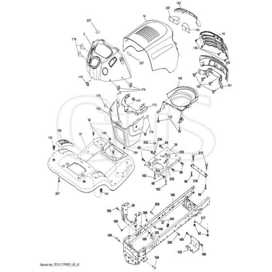 McCulloch M11597 - 96041026602 - 2012-08 - Chassis & Enclosures Parts ...