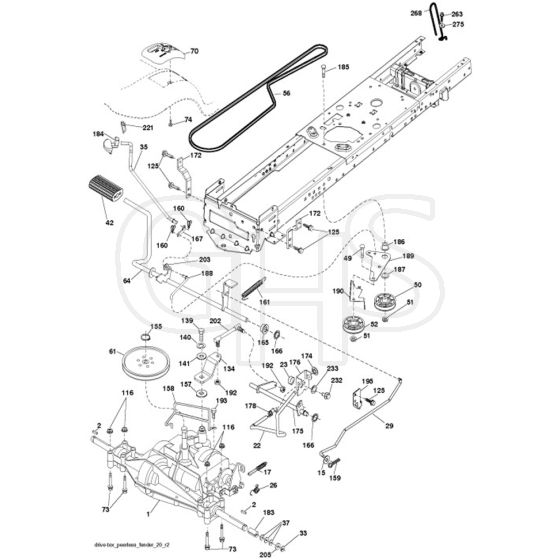 McCulloch M11597 - 96041026602 - 2012-08 - Drive Parts Diagram | GHS