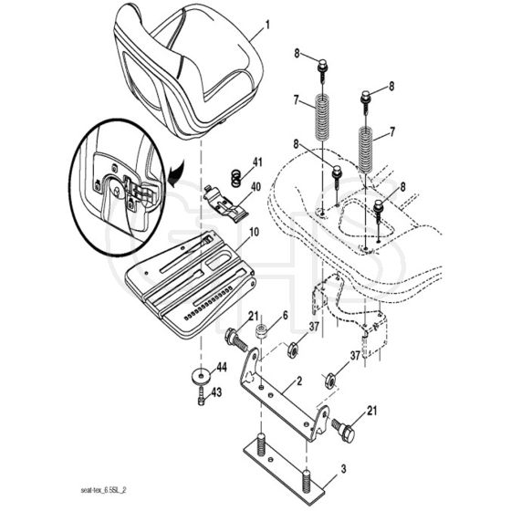 McCulloch M11597 - 96041026602 - 2012-08 - Seat Parts Diagram | GHS