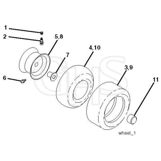 McCulloch M12538 - 96011030300 - 2011-09 - Wheels and Tyres Parts ...