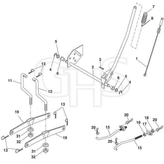 McCulloch M12T92RB - 96061010202 - 2009-08 - Mower Lift - Deck Lift ...