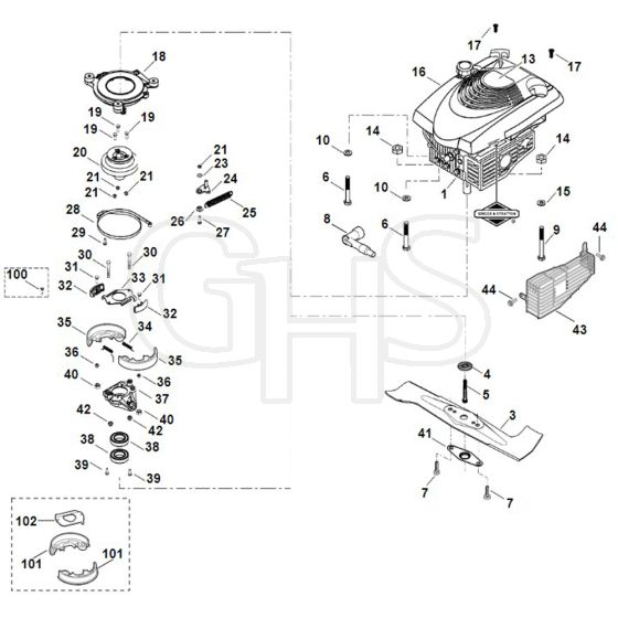 Viking MB455 BC - Engine - Blade - Parts Diagram | GHS
