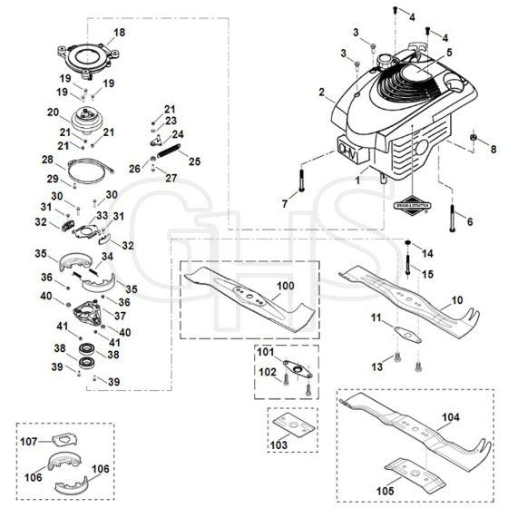 Viking MB555 BS - Engine - Blade - Parts Diagram | GHS