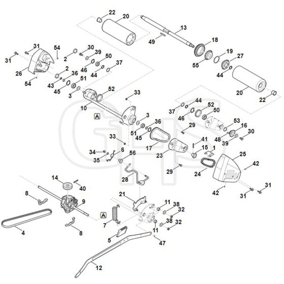 Viking MB655.3 RS - Shaft, Gear Box - Parts Diagram | GHS